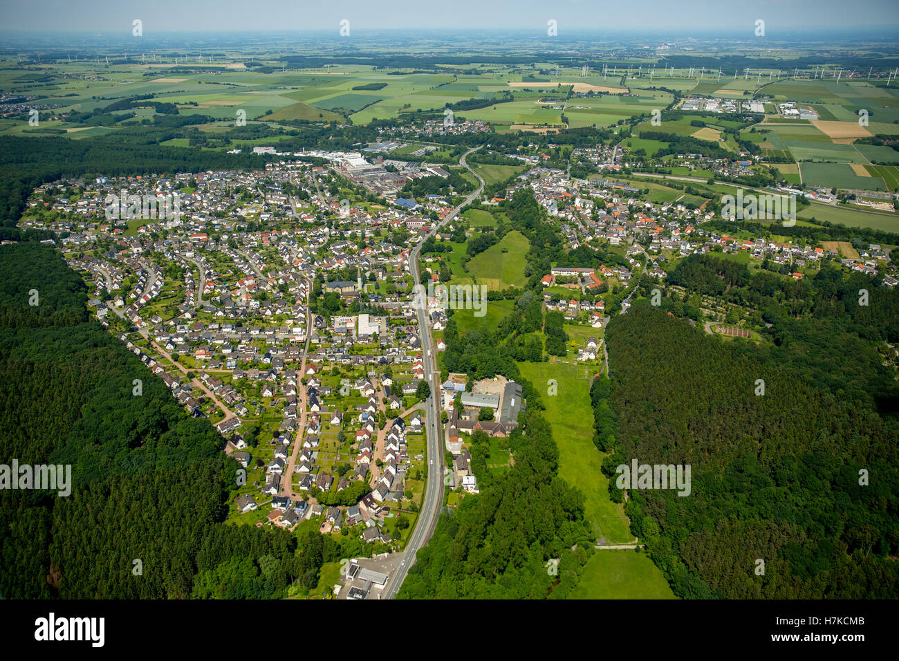 Aerial view, Belecke, Warstein, Sauerland, North Rhine-Westphalia ...
