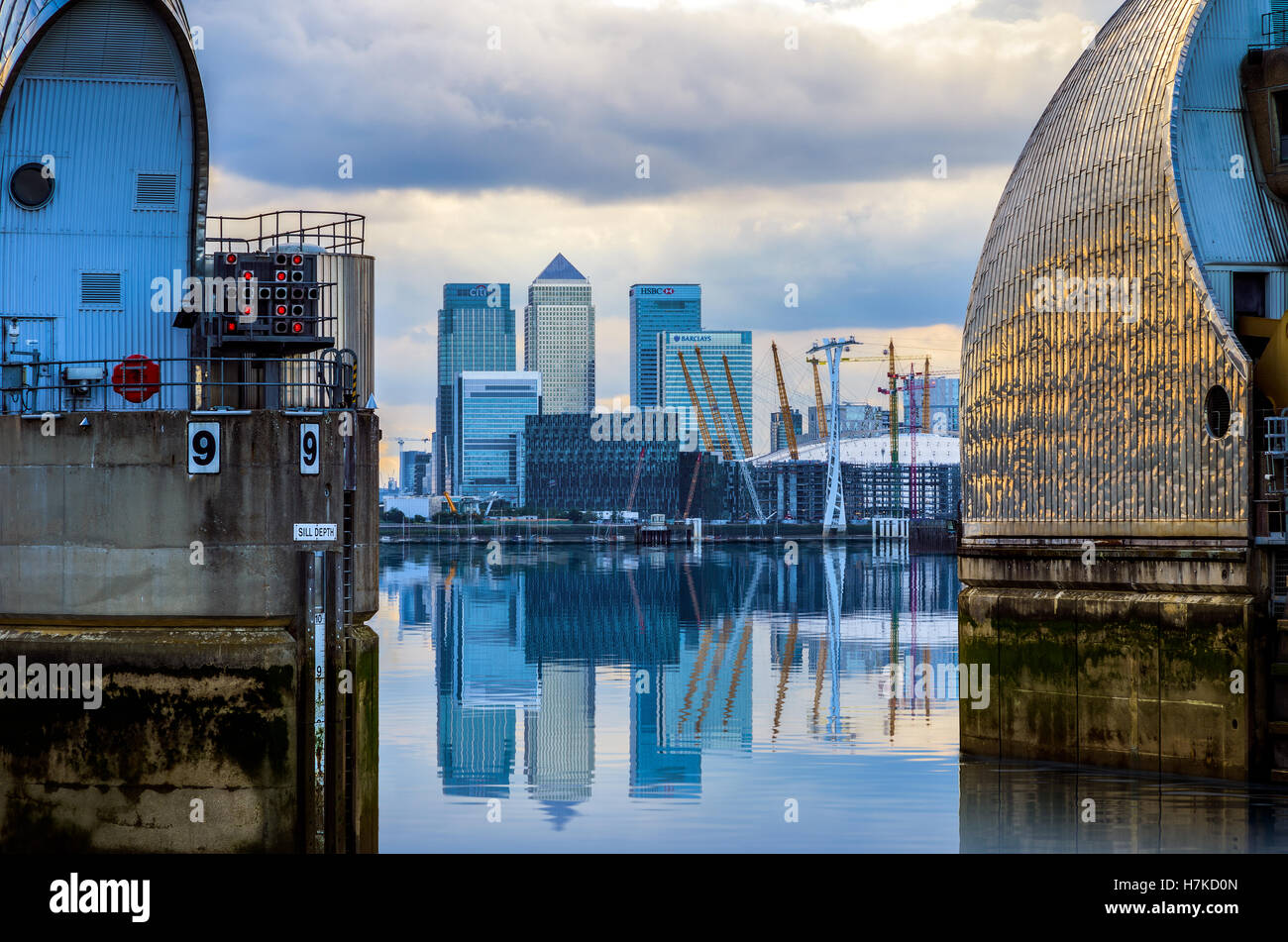London, UK - August 31, 2016 - View of Canary Wharf and O2 Arena from ...