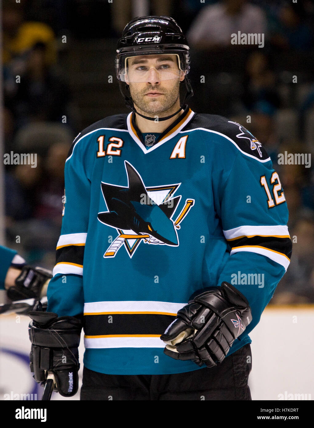 March 28, 2010; San Jose, CA, USA; San Jose Sharks center Patrick ...