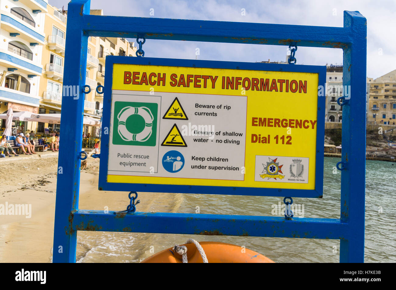 Safety sign beach hi-res stock photography and images - Alamy