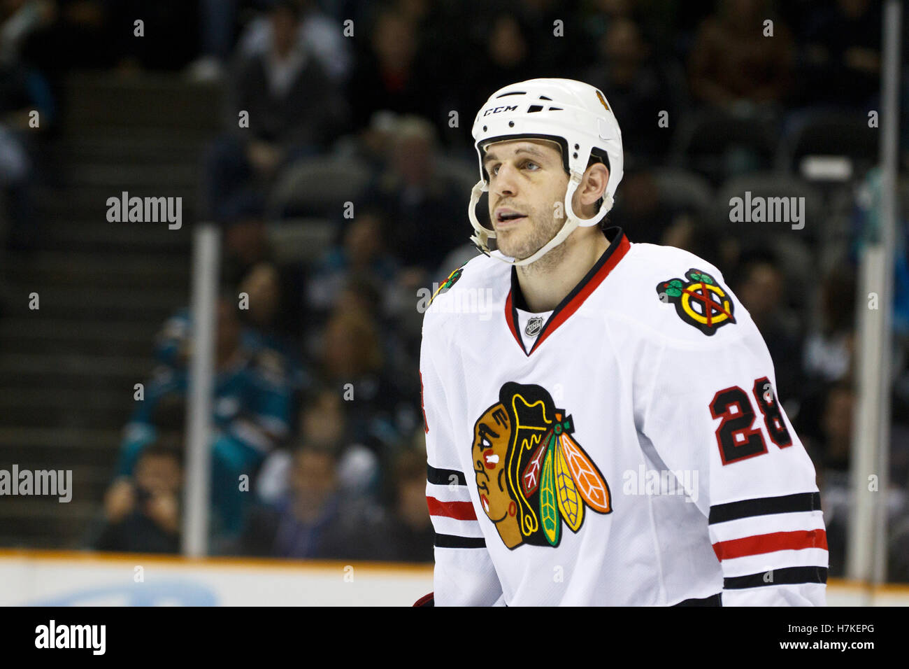 December 11, 2010; San Jose, CA, USA; Chicago Blackhawks center Jake ...