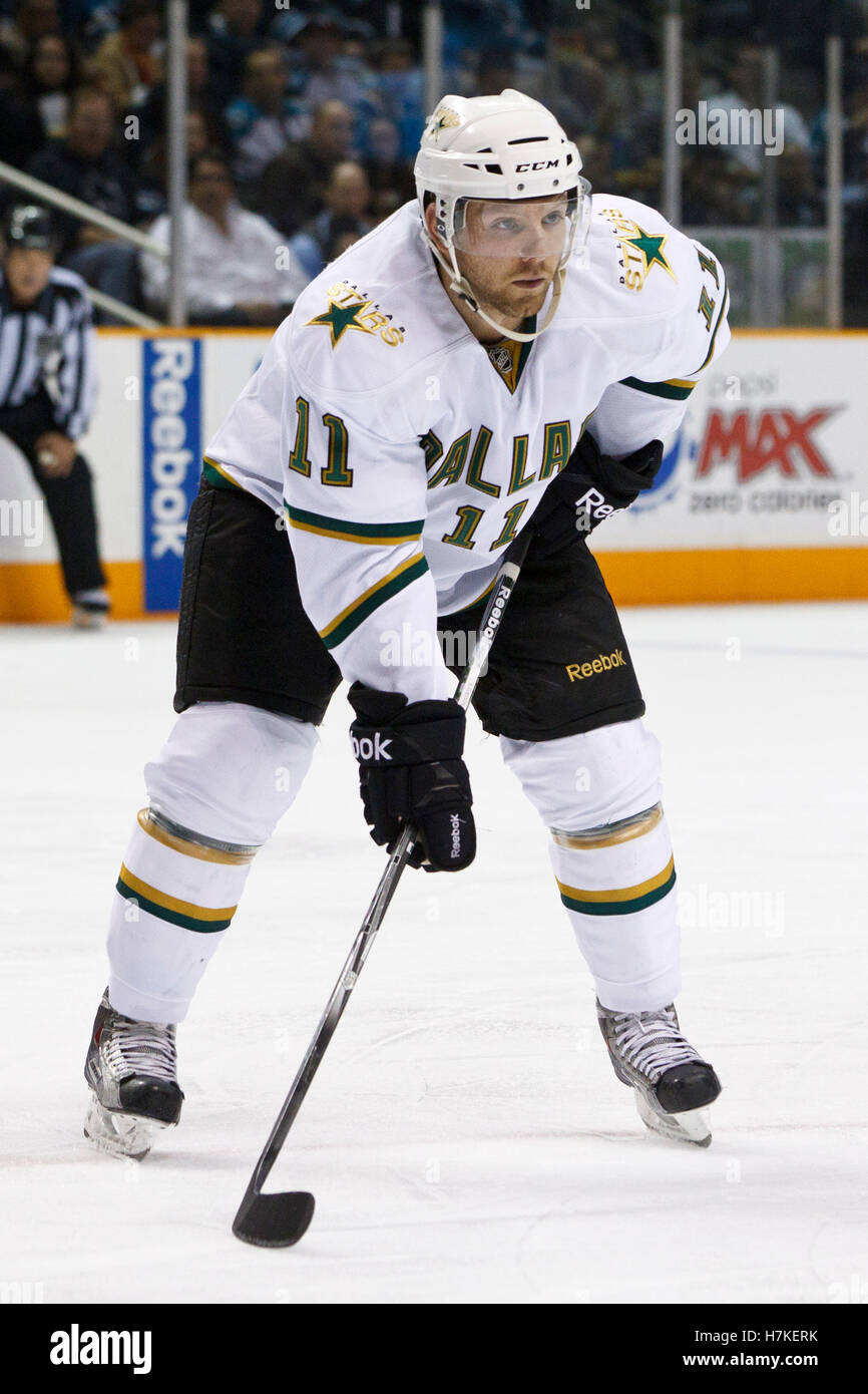 December 13, 2010; San Jose, CA, USA; Dallas Stars center Aaron Gagnon ...