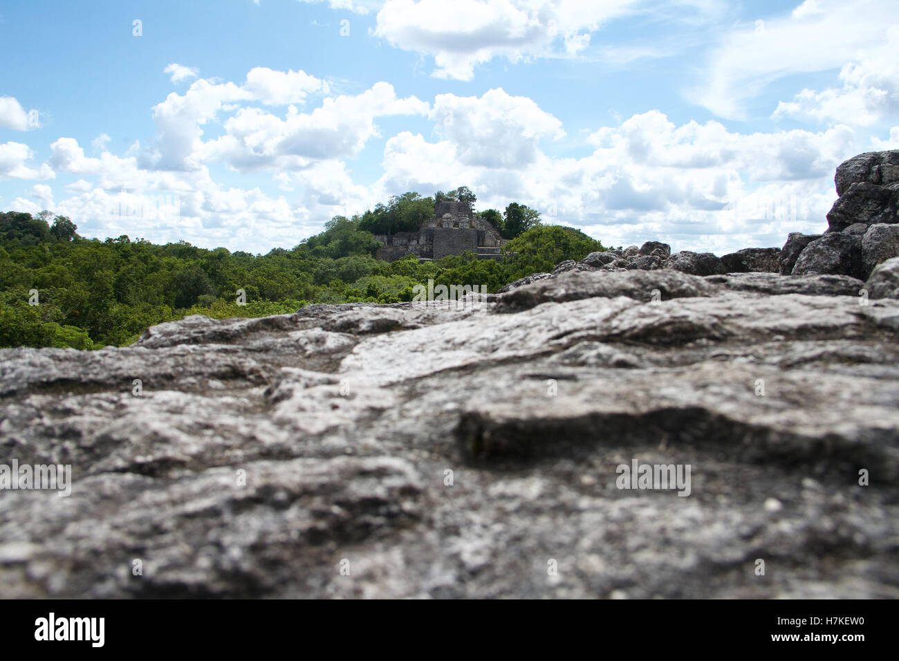 Calakmul Mayan city pyramid ruins Stock Photo - Alamy
