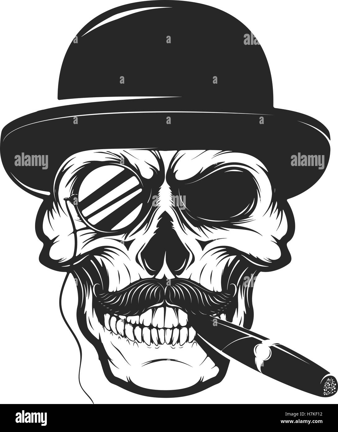Skull With Top Hat And Cigar