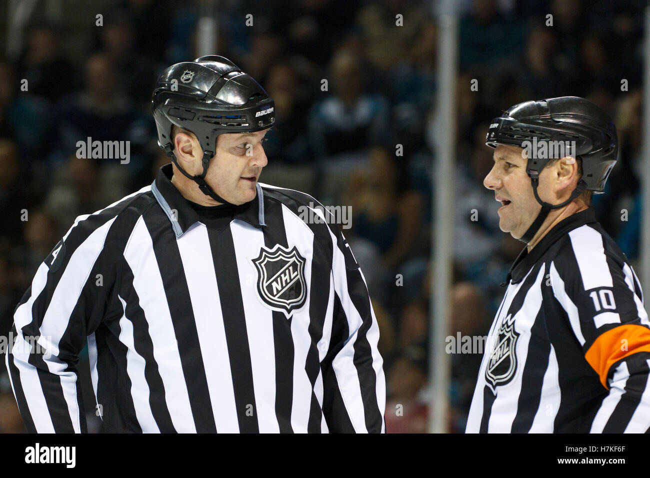 January 11, 2011; San Jose, CA, USA; NHL linesman Lonnie Cameron (74 ...