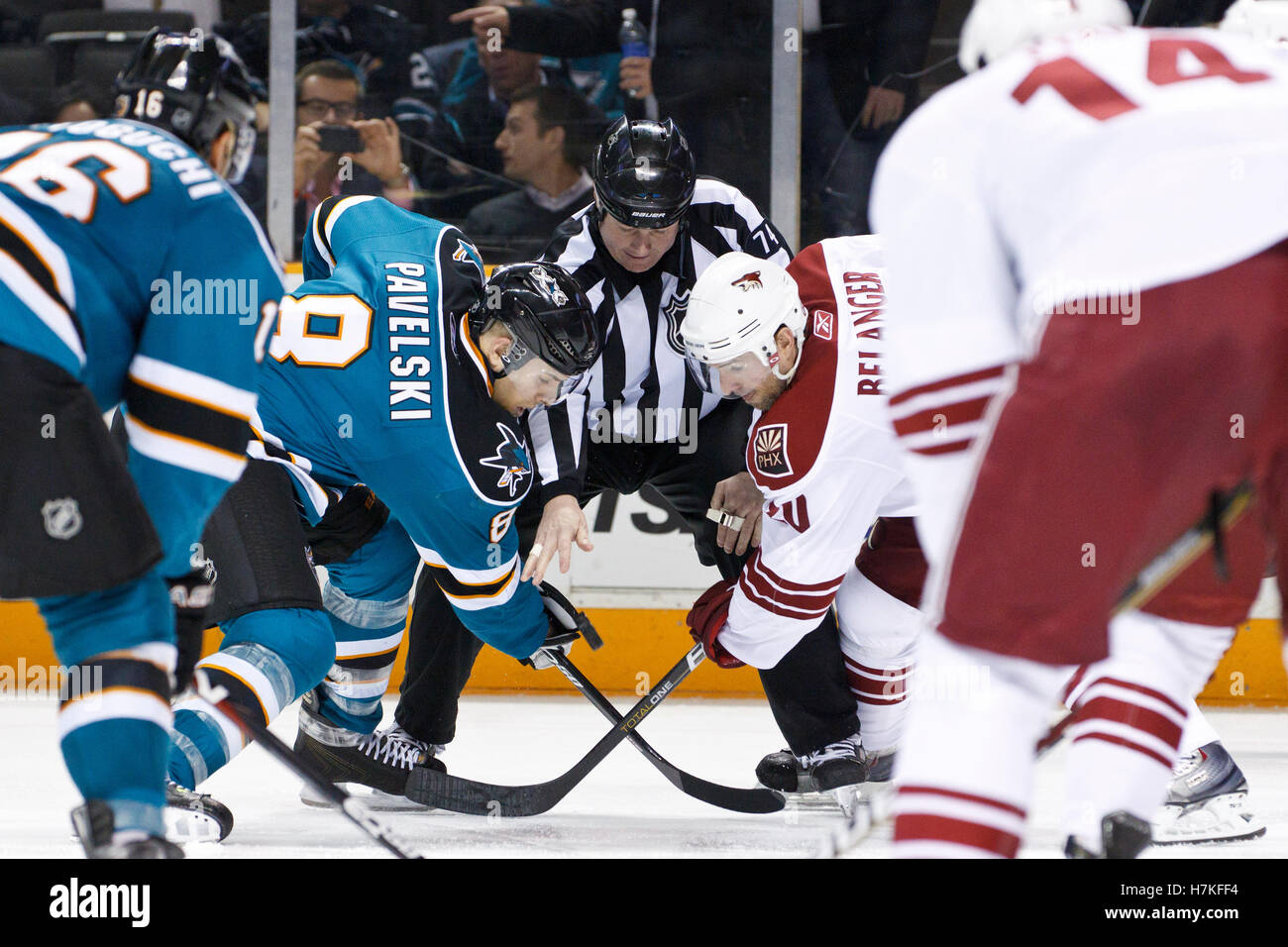 February 1, 2011; San Jose, CA, USA; NHL linesman Lonnie Cameron (74 ...