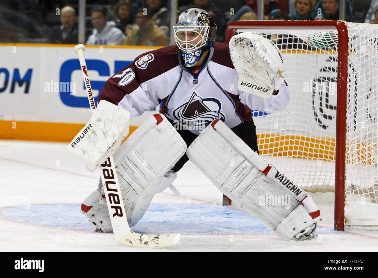 March 1, 2011; San Jose, CA, USA; Colorado Avalanche goalie Brian ...
