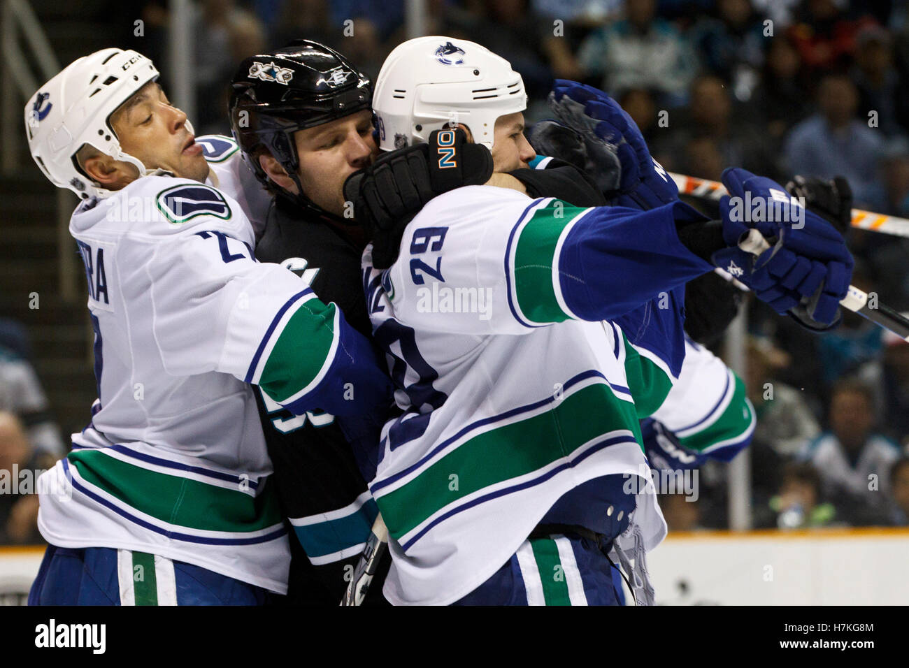 March 10, 2011; San Jose, CA, USA; San Jose Sharks left wing Ben Eager ...