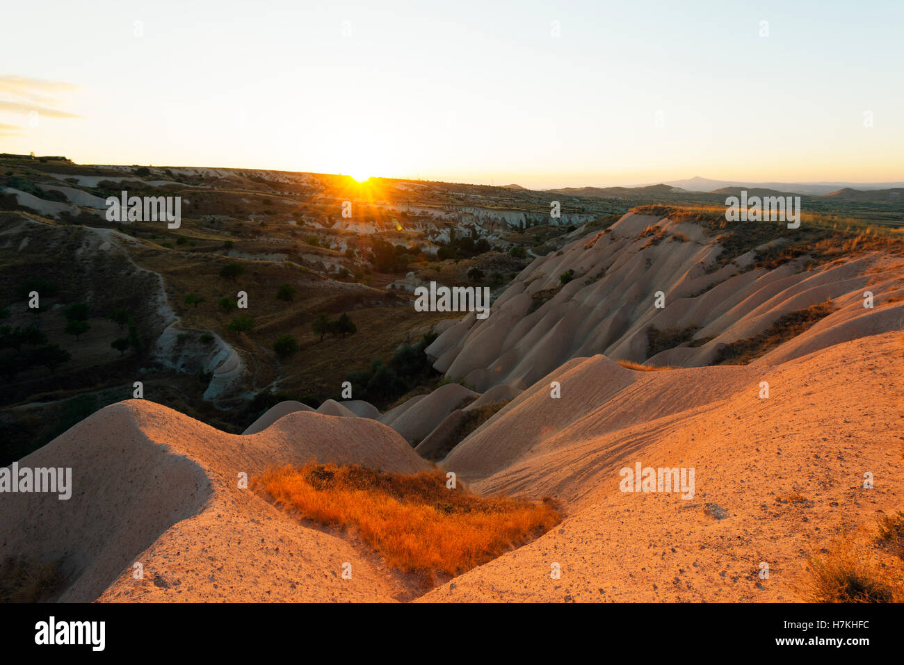 Turkey, Central Anatolia, Cappadocia, rockcut topography at Uchisar ...