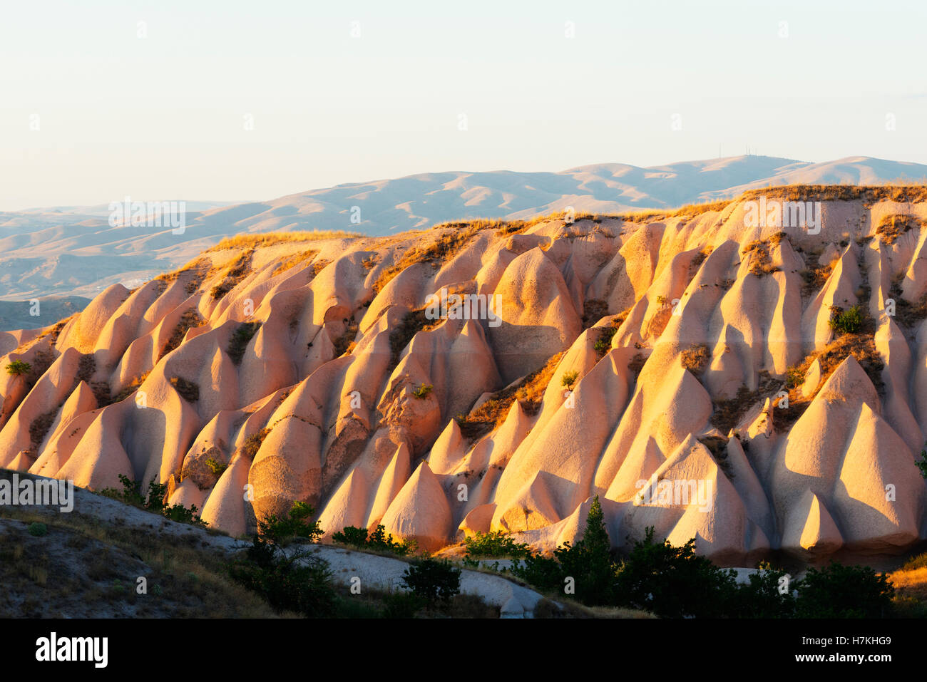 Turkey, Central Anatolia, Cappadocia, rockcut topography at Uchisar ...