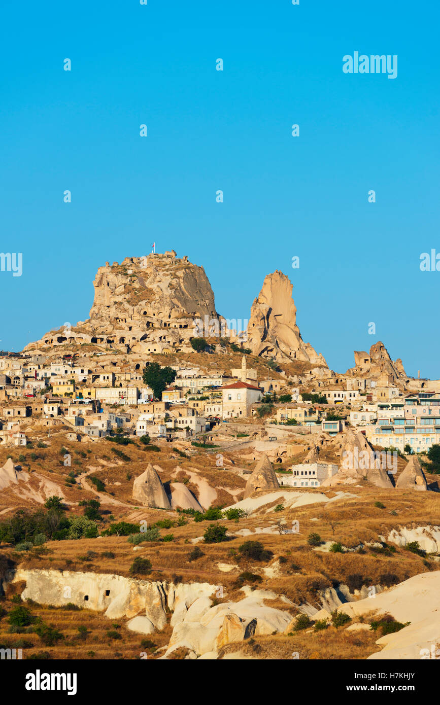 Turkey, Central Anatolia, Cappadocia, rockcut topography at Uchisar ...
