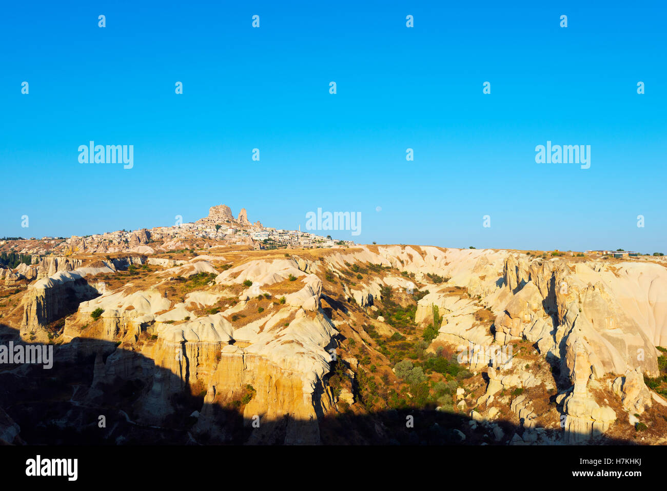 Turkey, Central Anatolia, Cappadocia, rockcut topography at Uchisar ...