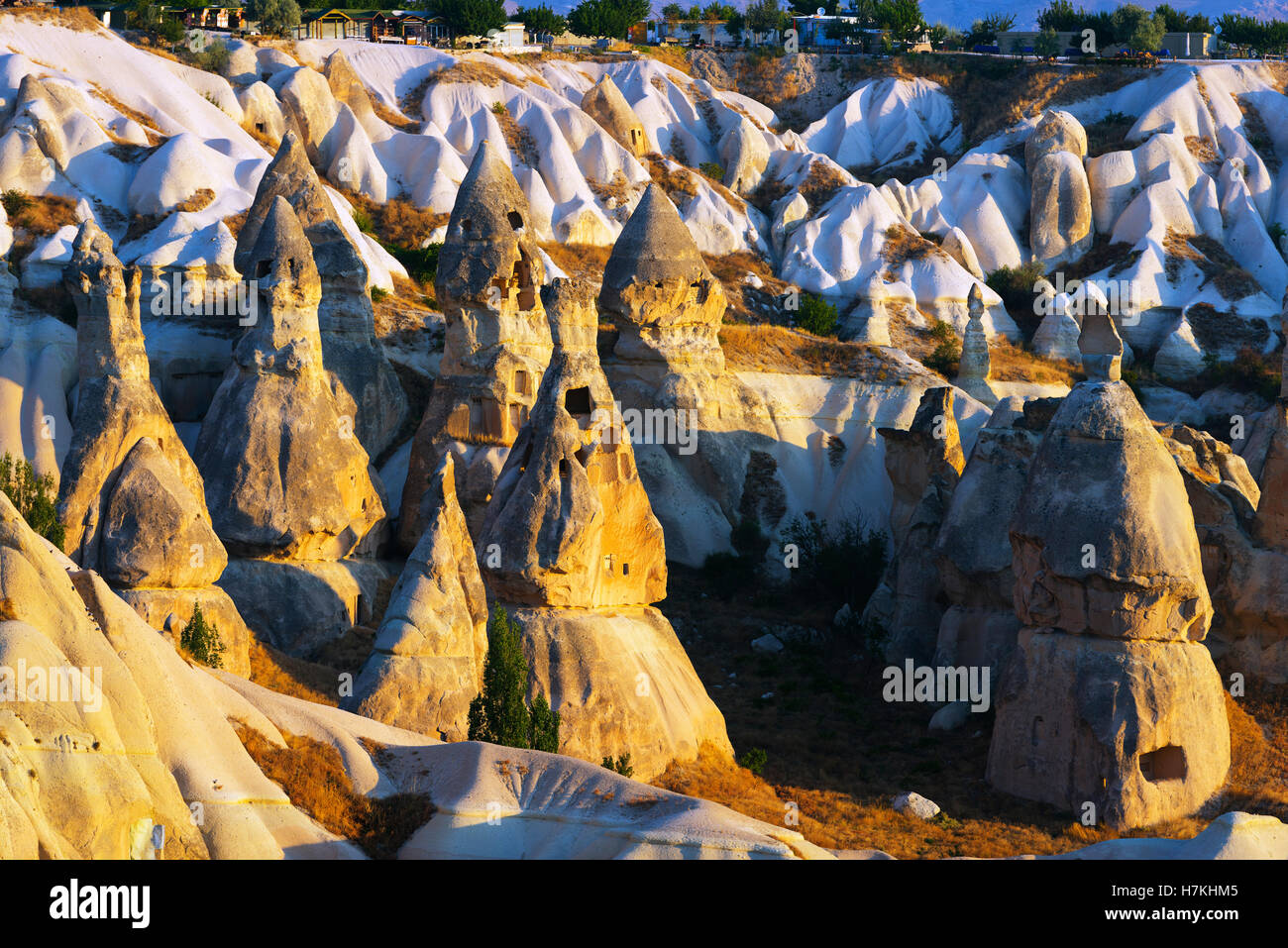 Turkey, Central Anatolia, Cappadocia, rockcut topography at Uchisar ...