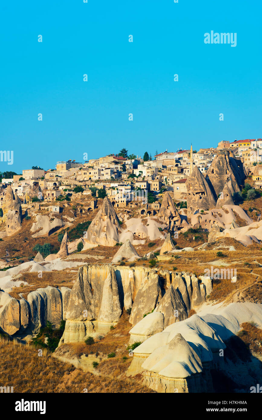 Turkey, Central Anatolia, Cappadocia, rockcut topography at Uchisar ...