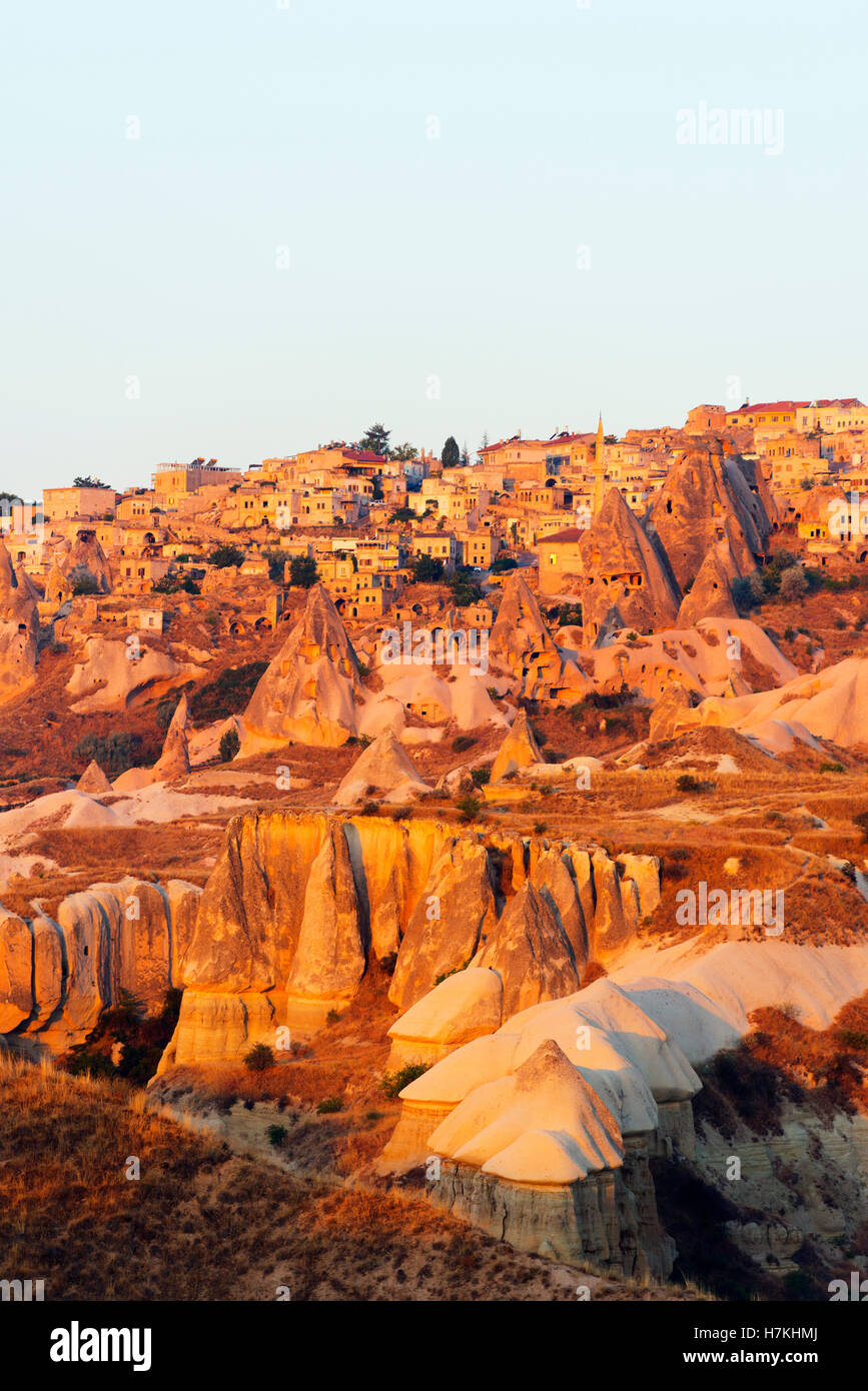 Turkey, Central Anatolia, Cappadocia, rockcut topography at Uchisar ...
