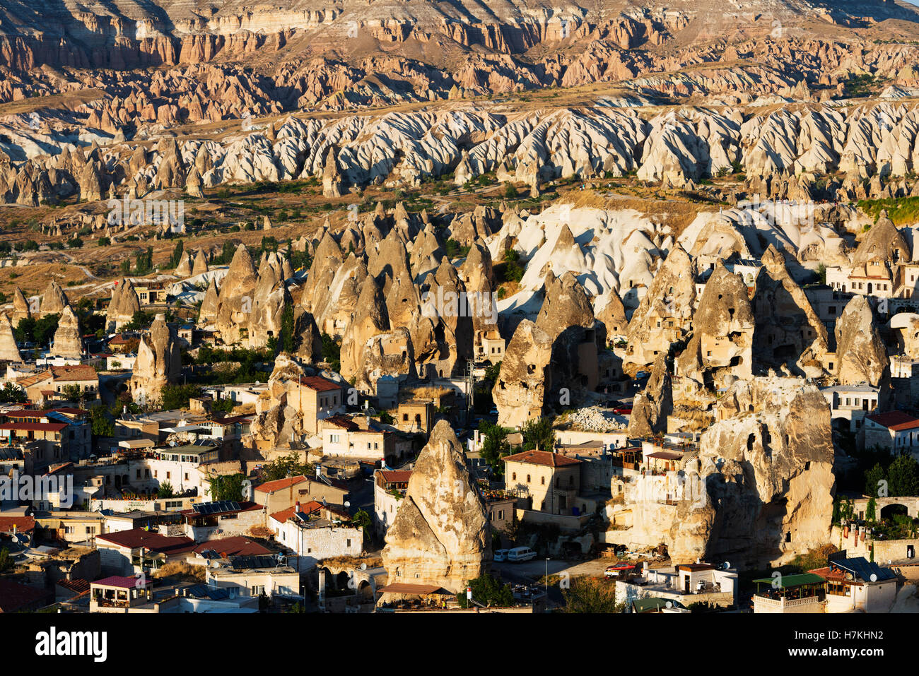 Turkey, Central Anatolia, Cappadocia, landscape at Goreme, Unesco World ...