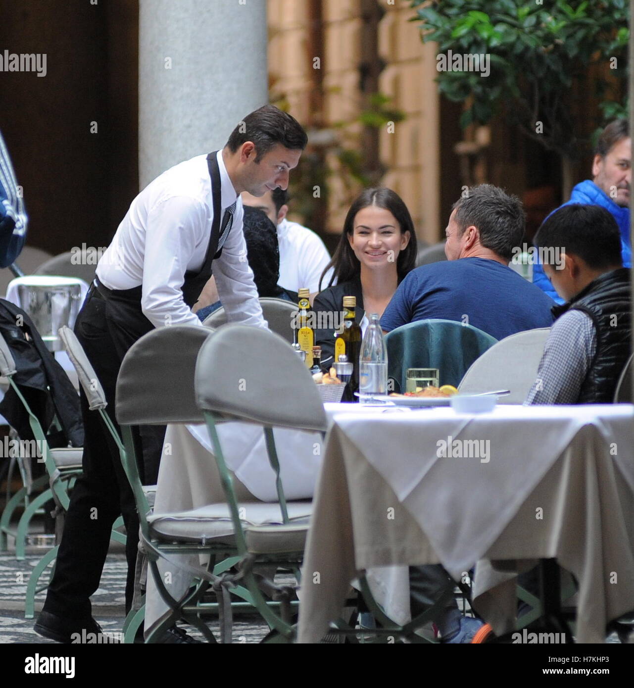 Lothar Matthaus and his wife Anastasia Klimko seen shopping and having ...