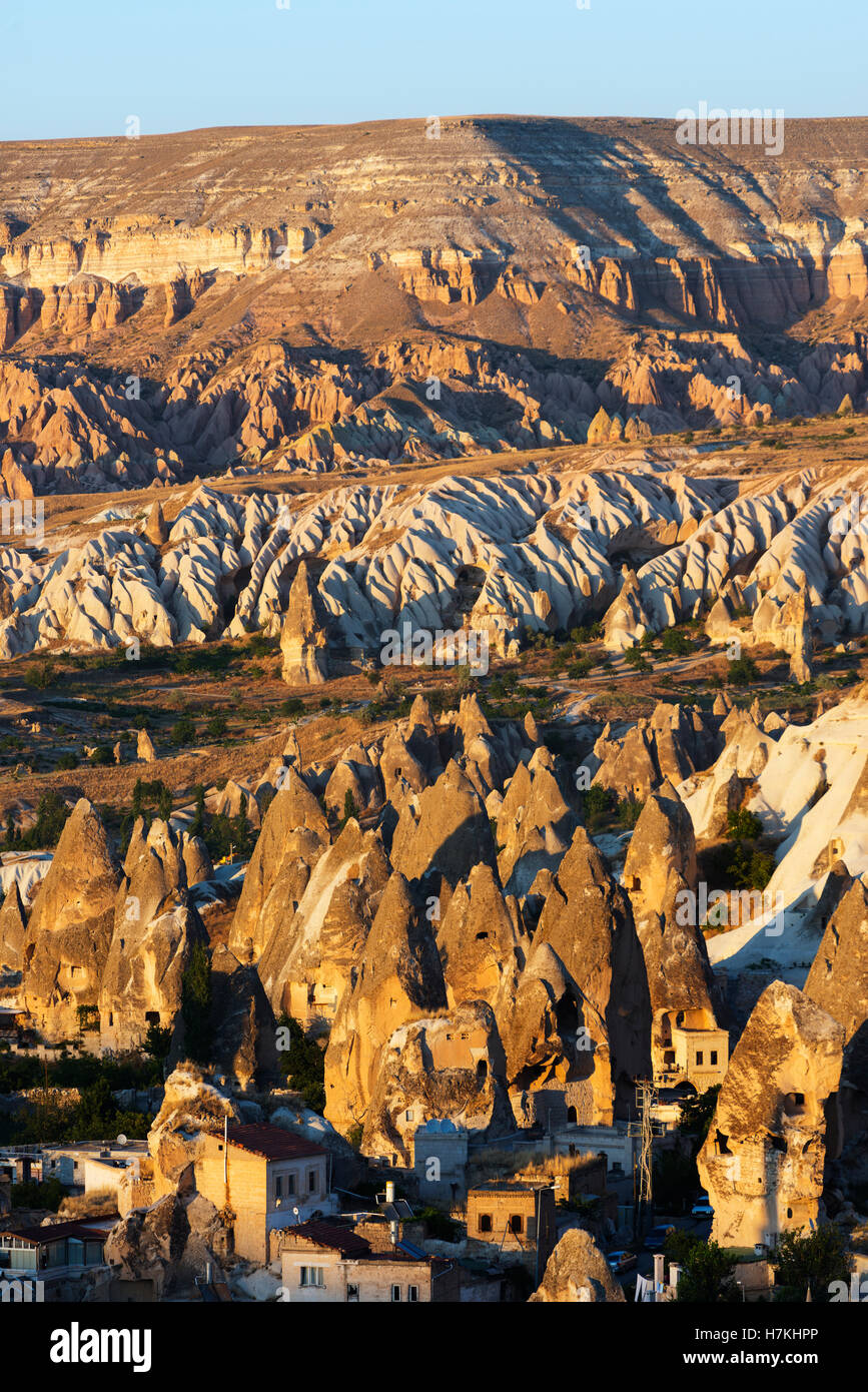 Turkey, Central Anatolia, Cappadocia, landscape at Goreme, Unesco World ...