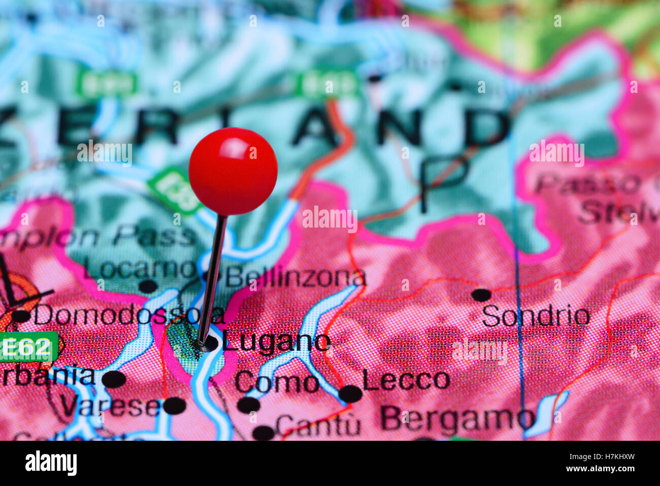 Lugano map hi-res stock photography and images - Alamy