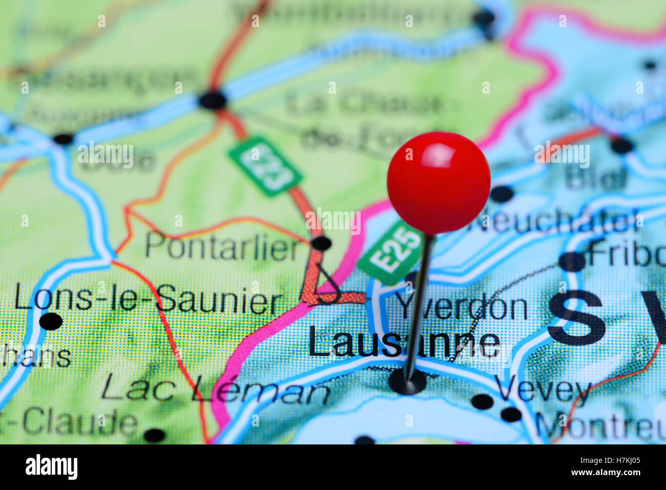 Lausanne map hi-res stock photography and images - Alamy