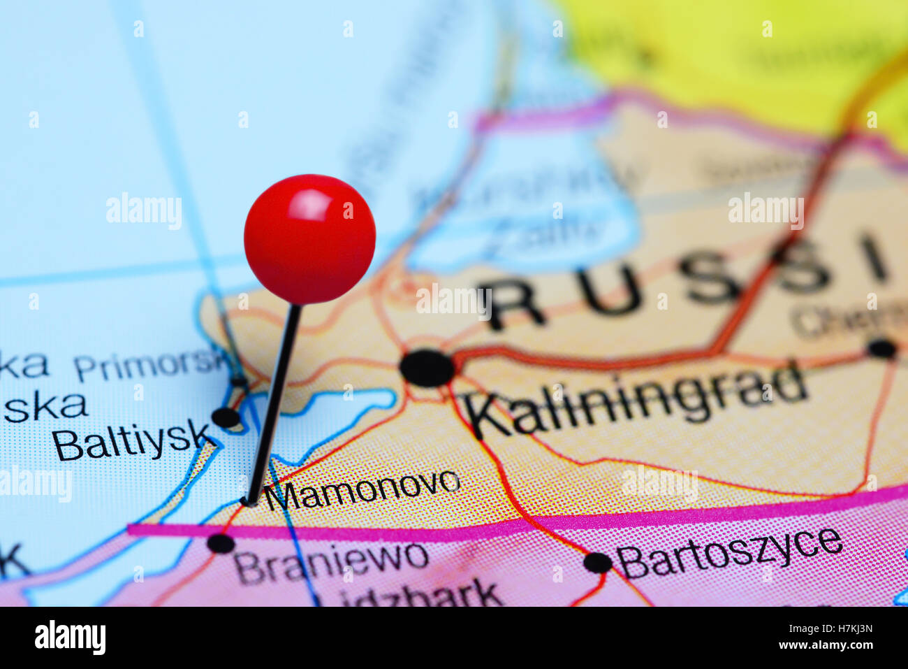 Mamonovo pinned on a map of Russia Stock Photo - Alamy