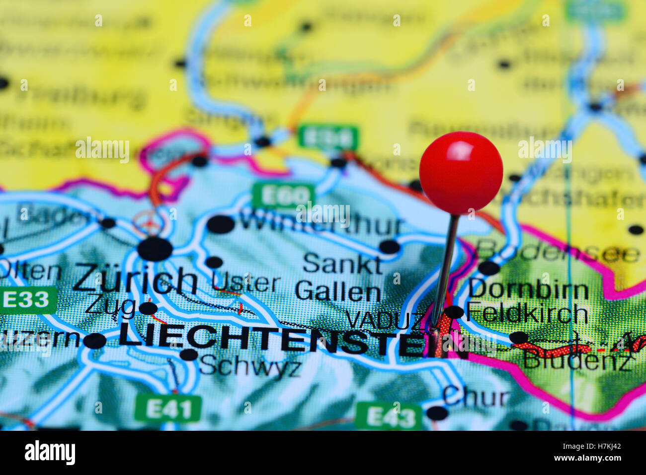 Liechtenstein on a map hi-res stock photography and images - Alamy