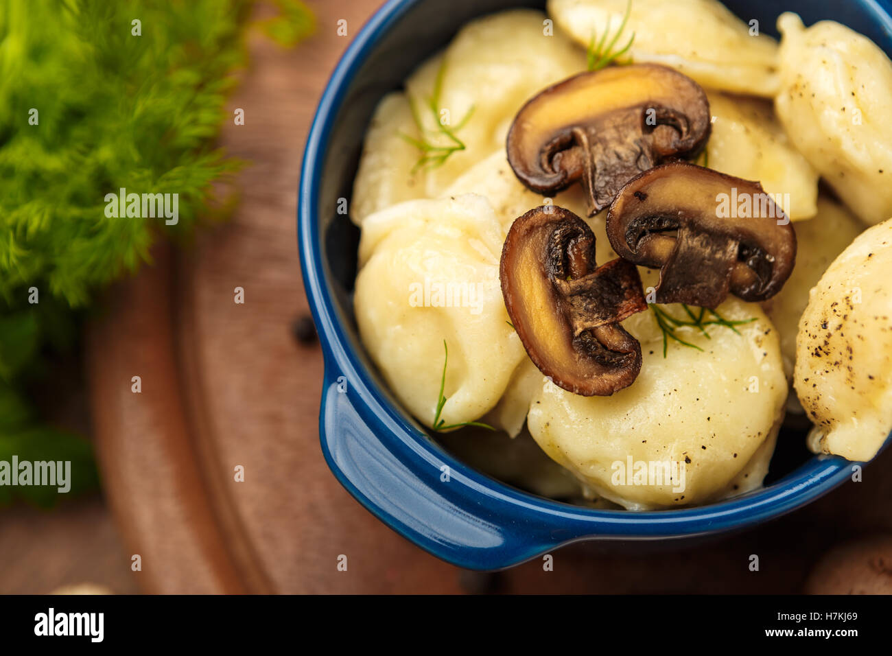 Meat Dumplings - russian boiled pelmeni in plate Stock Photo - Alamy
