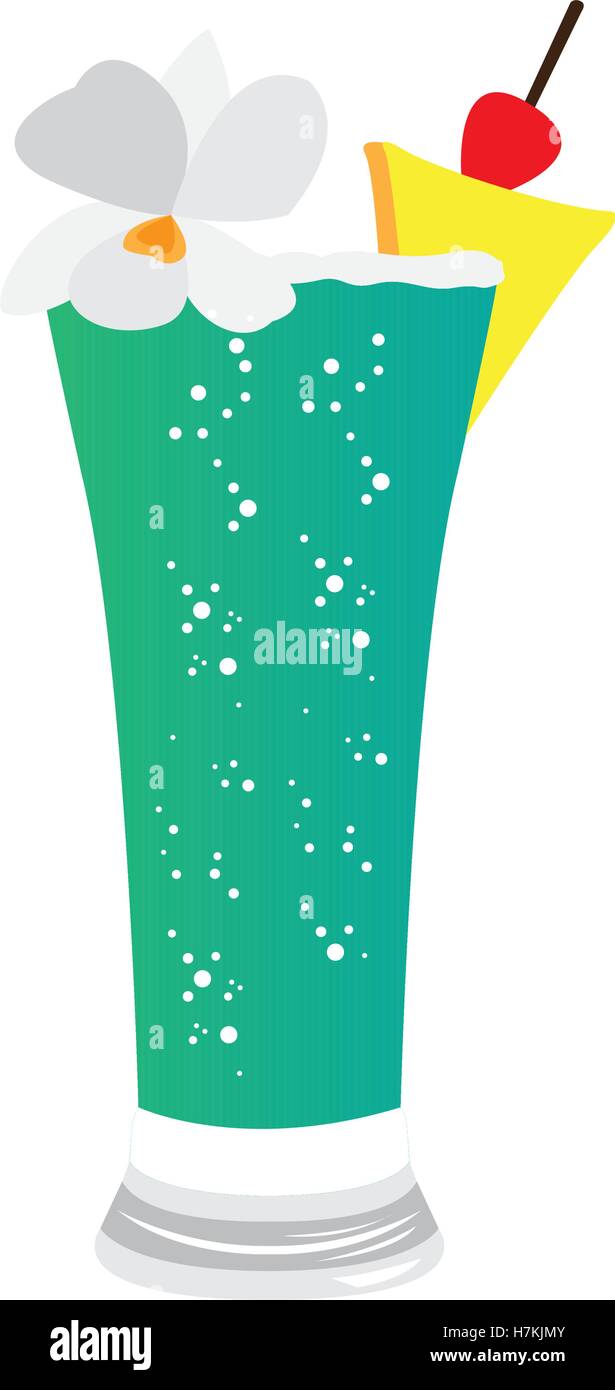 Isolated cocktail with a flower, Vector illustration Stock Vector Image ...