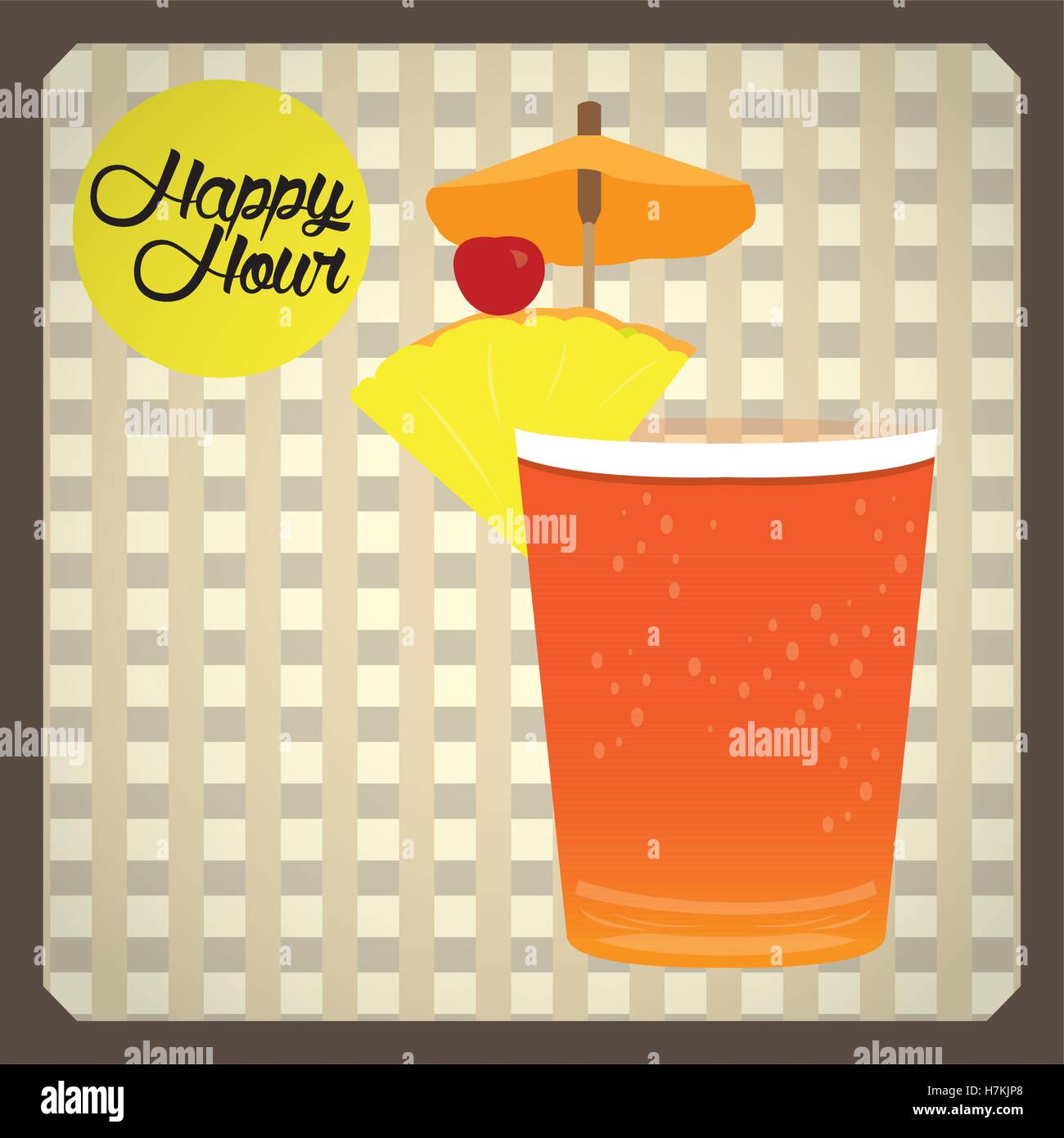 Vintage happy hour graphic design, Vector illustration Stock Vector ...