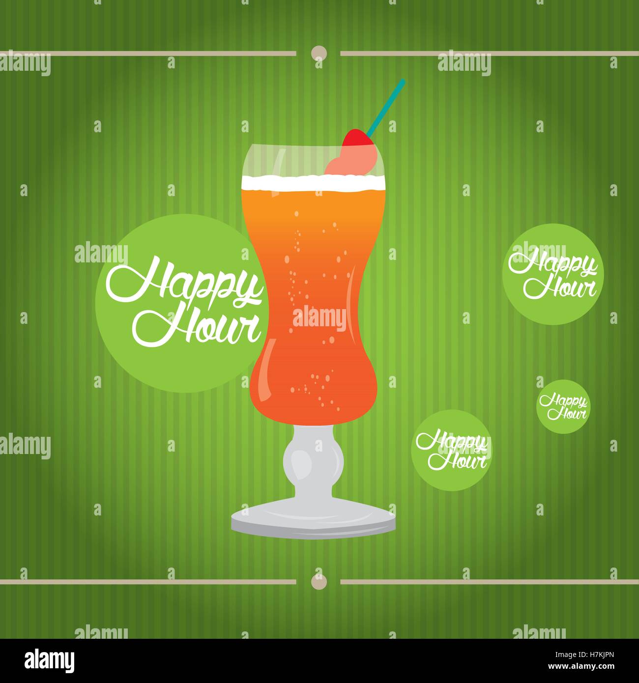 Vintage happy hour graphic design, Vector illustration Stock Vector ...