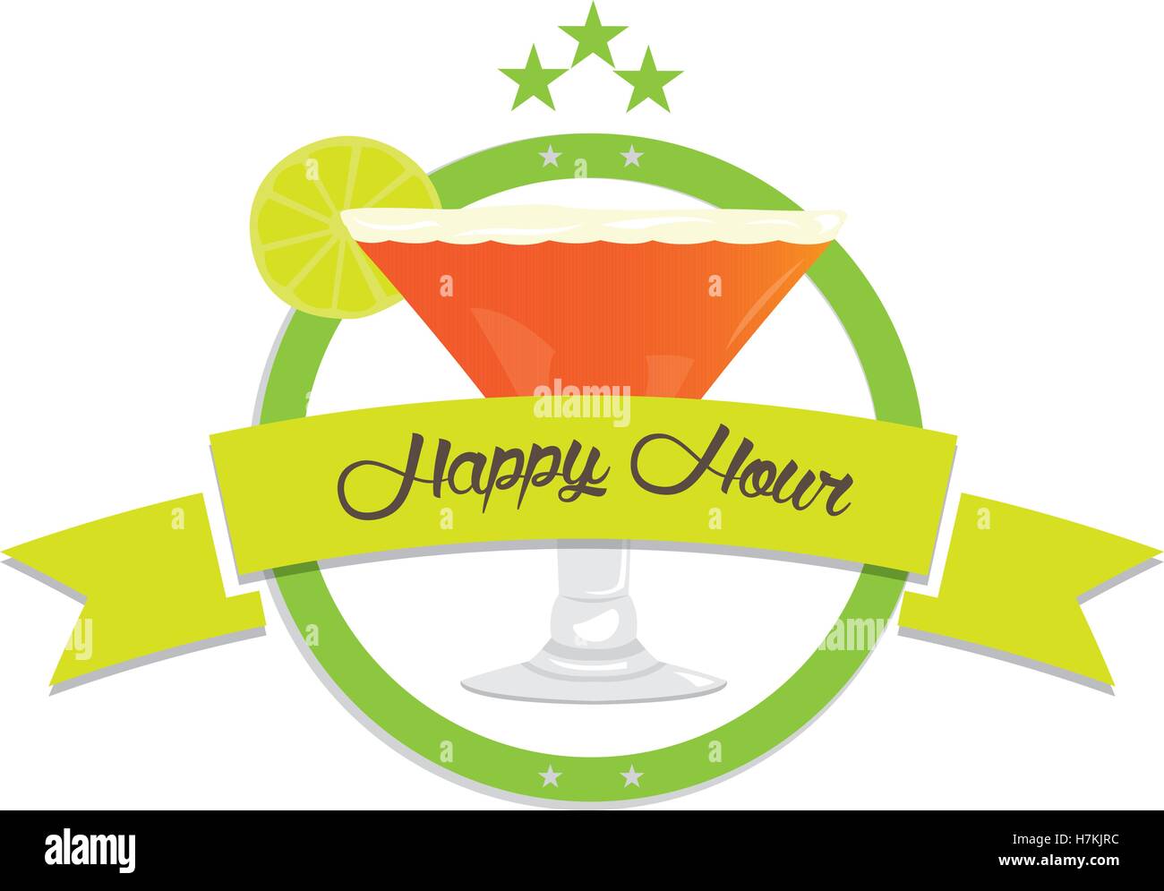 Isolated vintage happy hour label, Vector illustration Stock Vector ...