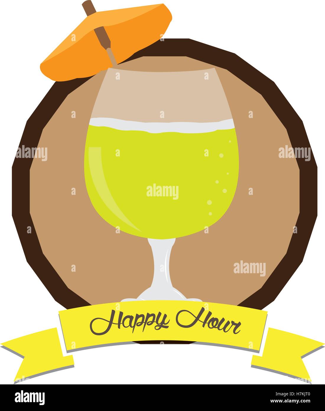 Isolated vintage happy hour label, Vector illustration Stock Vector ...
