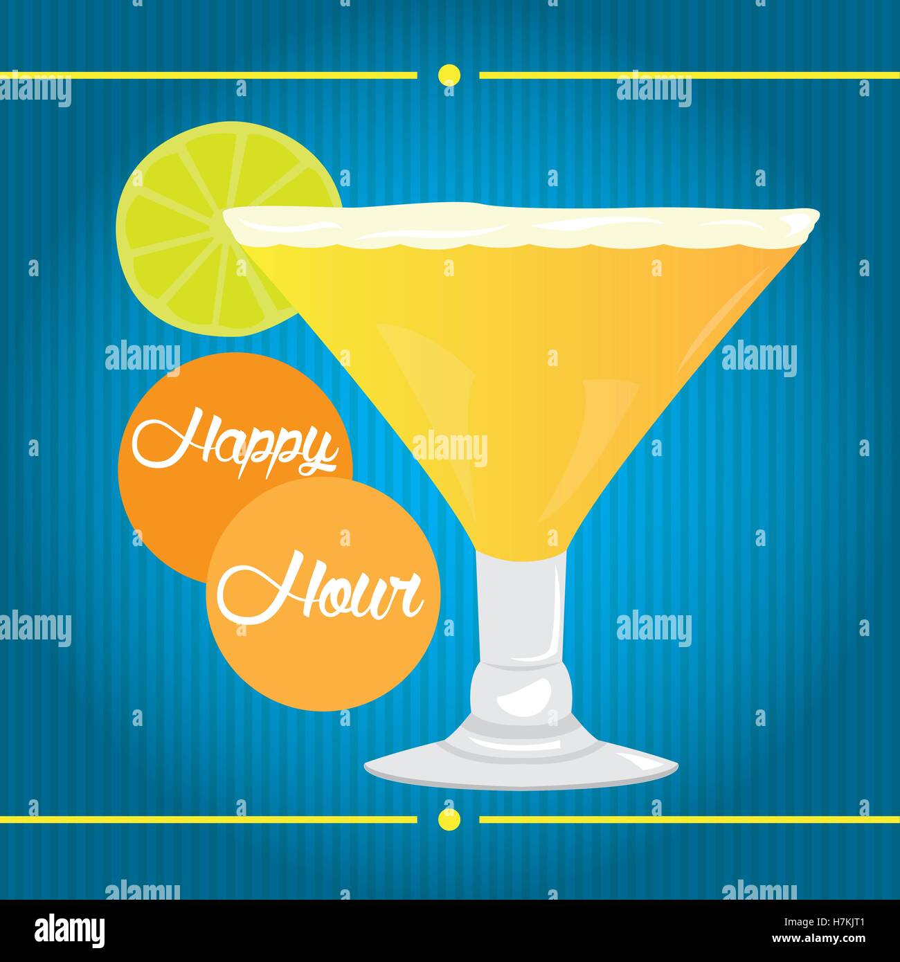 Vintage happy hour graphic design, Vector illustration Stock Vector ...