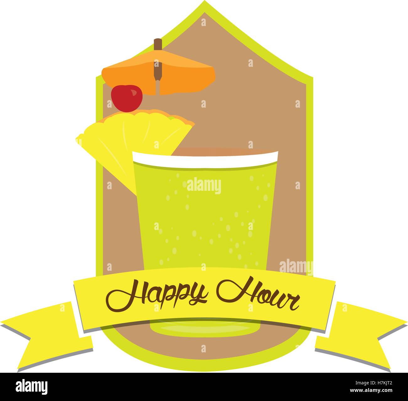 Isolated vintage happy hour label, Vector illustration Stock Vector ...