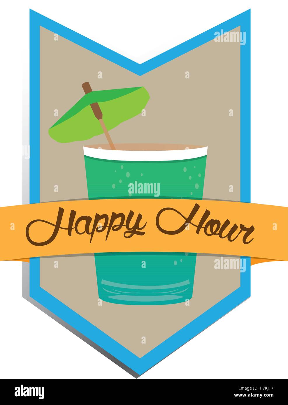 Isolated vintage happy hour label, Vector illustration Stock Vector ...