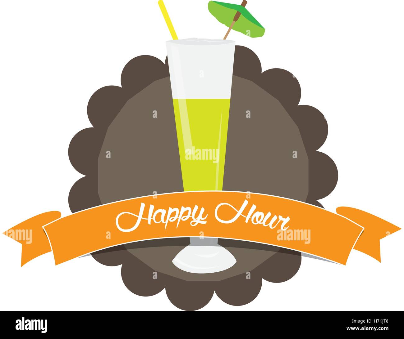 Isolated vintage happy hour label, Vector illustration Stock Vector ...