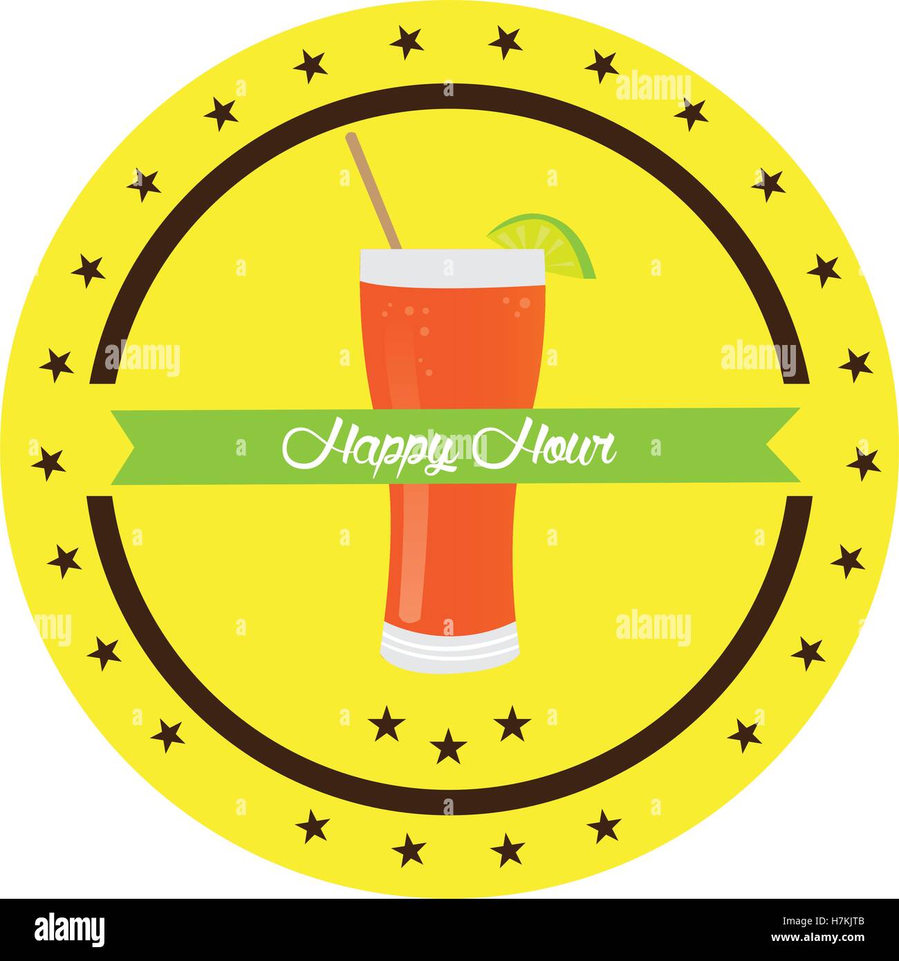 Isolated vintage happy hour label, Vector illustration Stock Vector ...