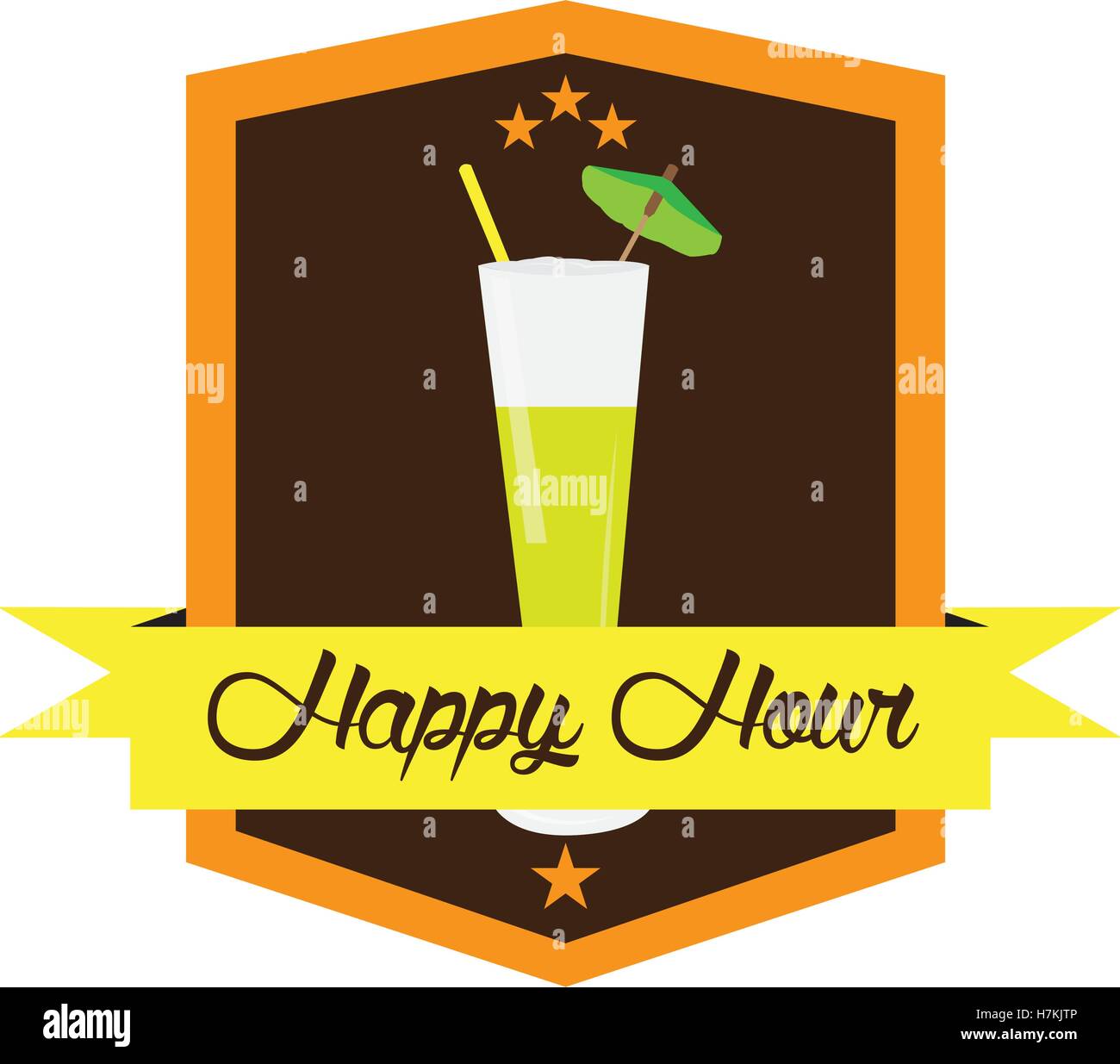 Isolated vintage happy hour label, Vector illustration Stock Vector ...