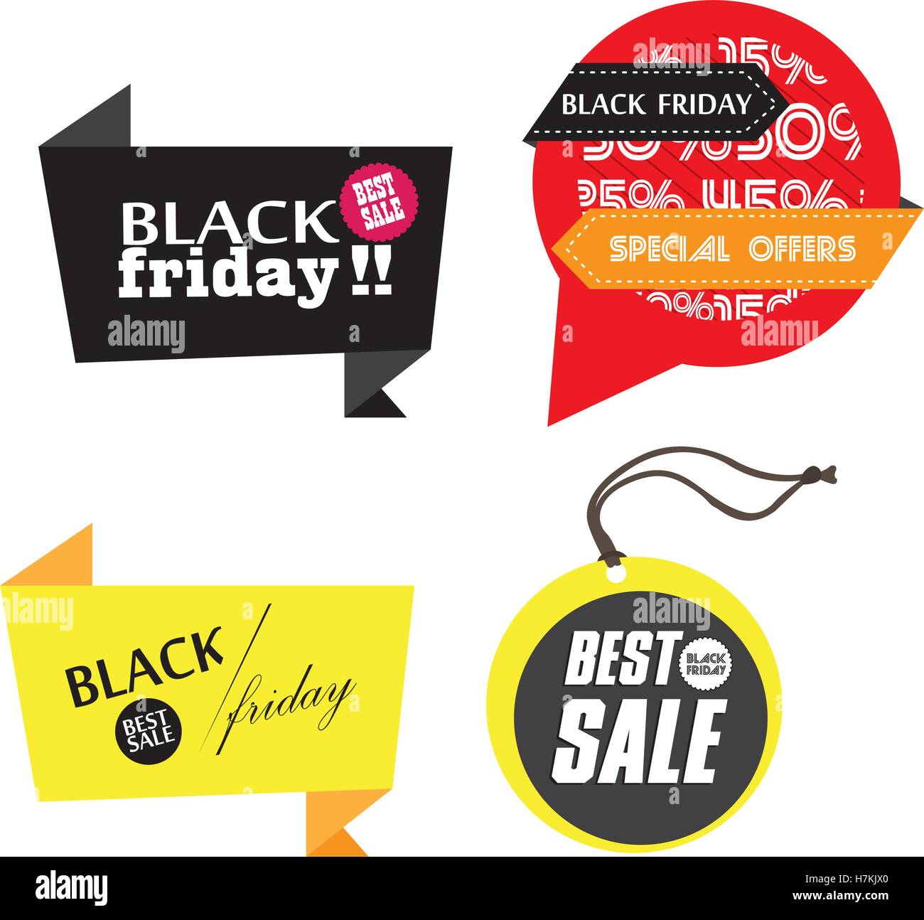 Set of black friday labels, Vector illustration Stock Vector Image ...