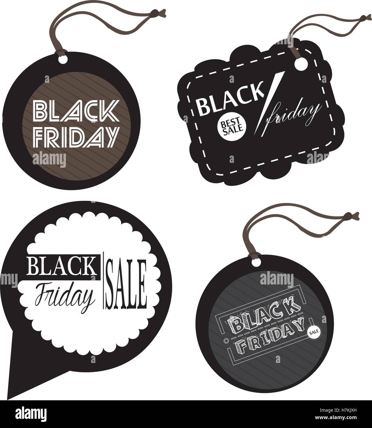Set of black friday labels, Vector illustration Stock Vector Image ...