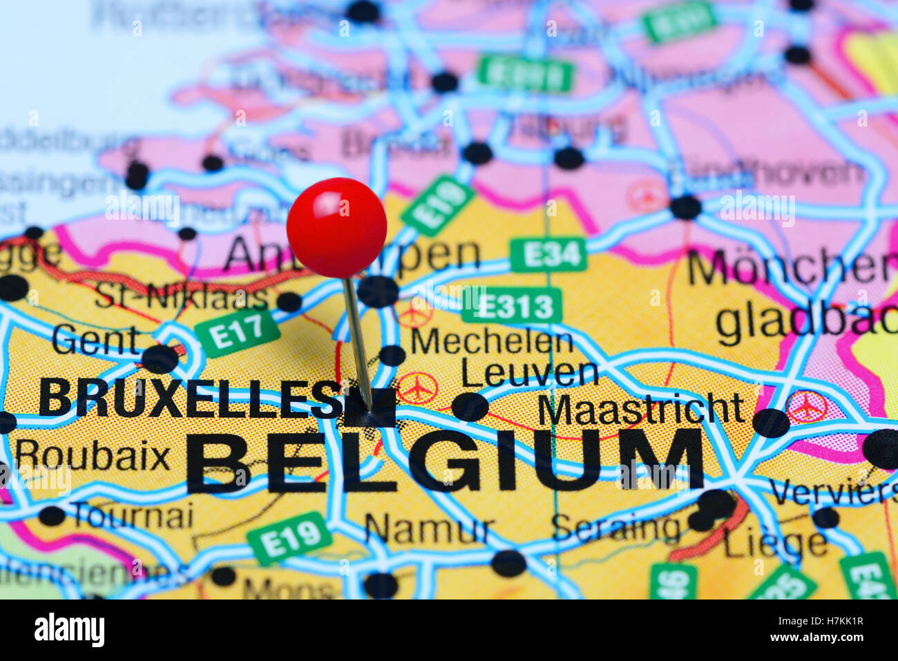 Brussels city map hi-res stock photography and images - Alamy