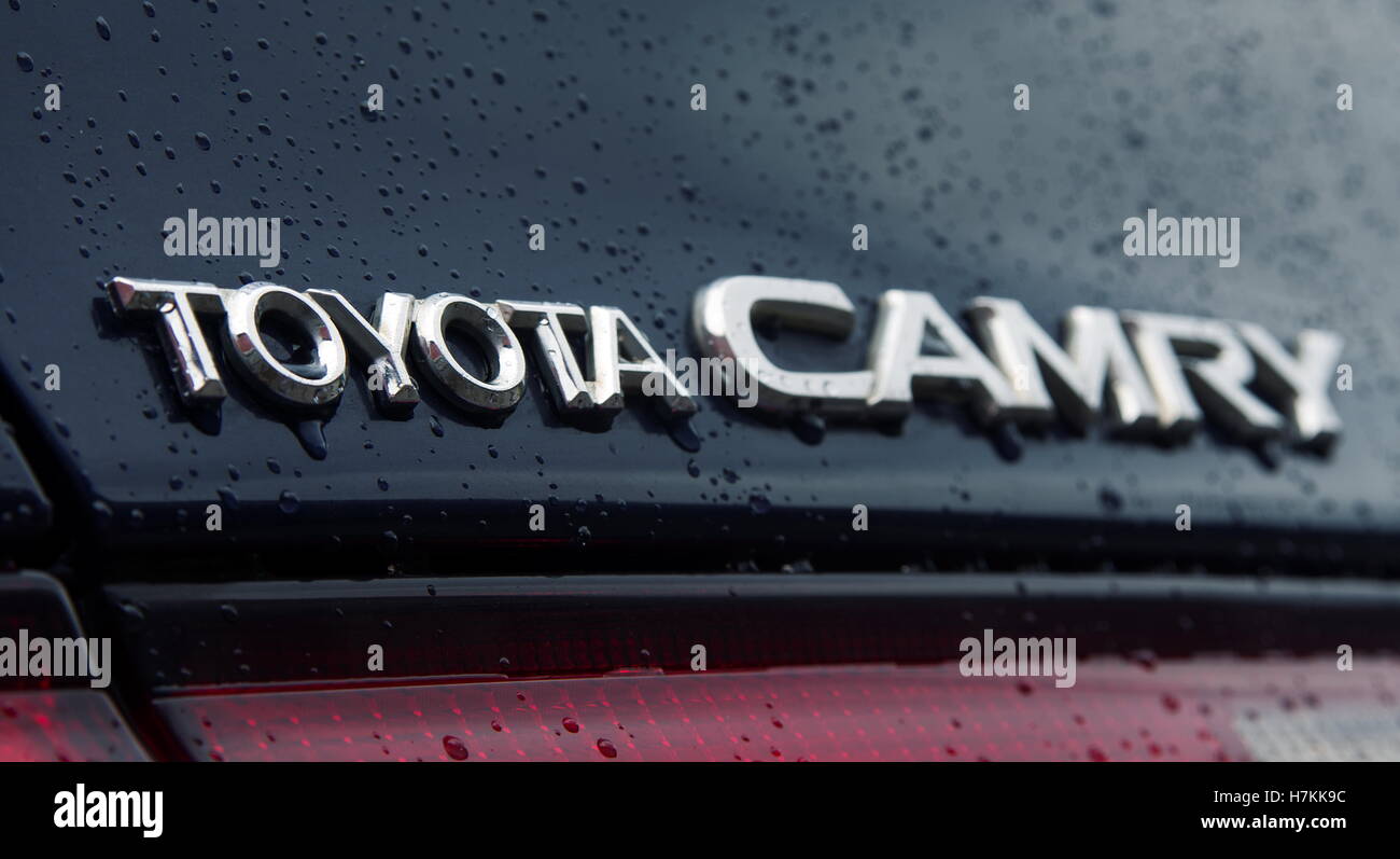 Melbourne,Australia-July 26,2014: Toyota Camry logo in rain.Toyota ...