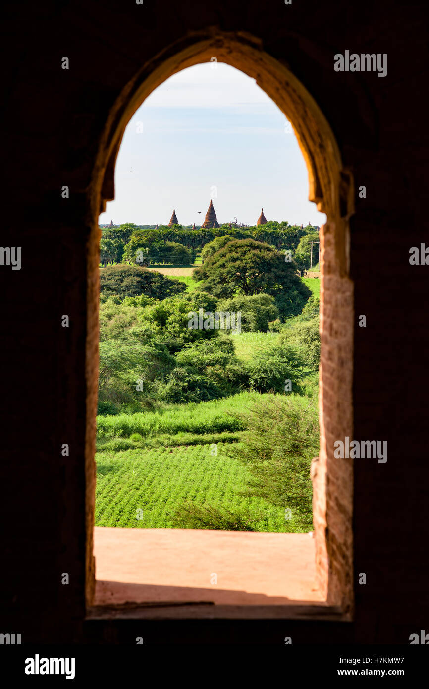 A view from a pagoda's window in Old Bagan, Burma Stock Photo - Alamy