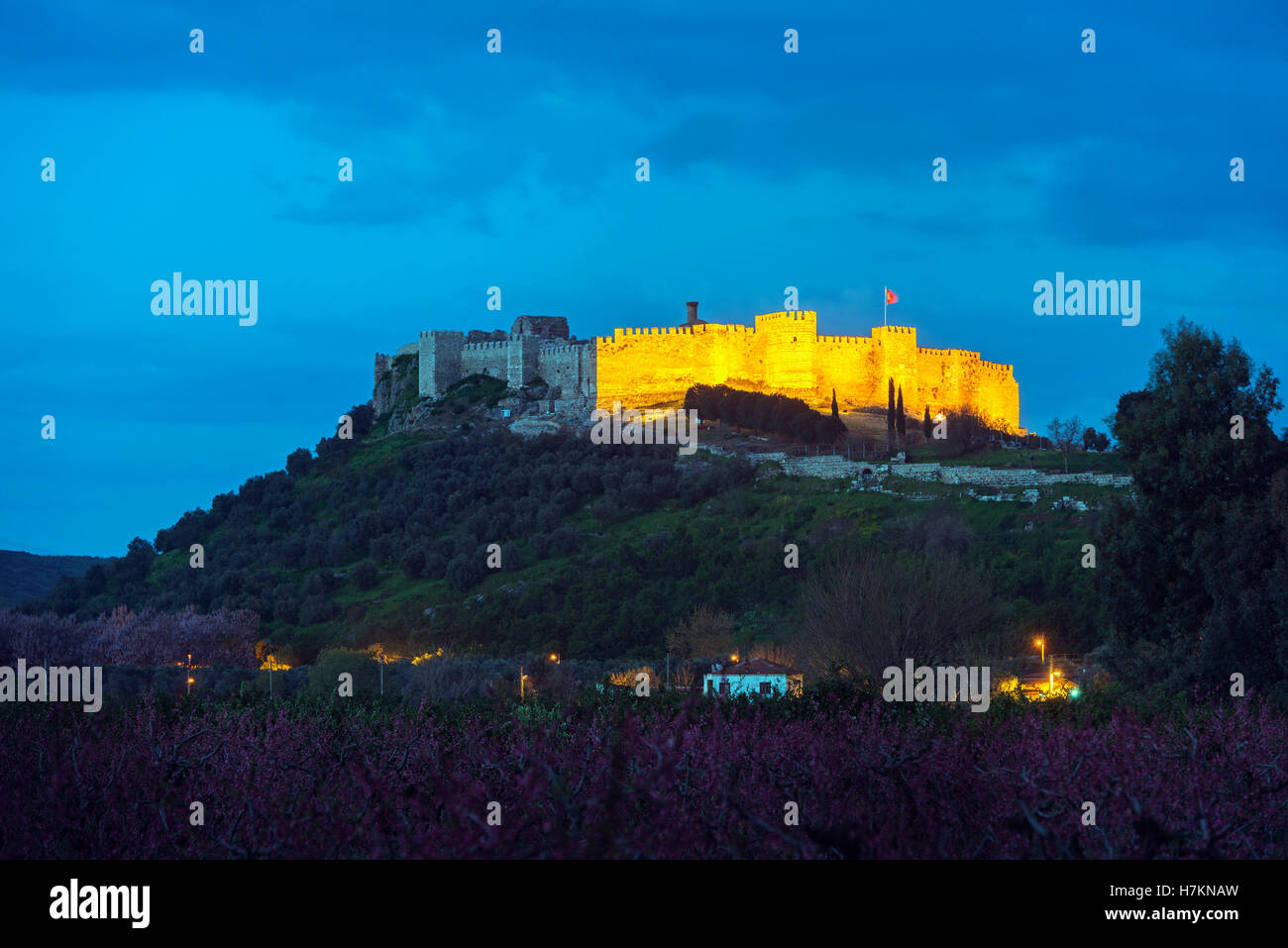 Turkey, Aegean, Selcuk, Selcuk Byzantine castle stands on the hill of ...