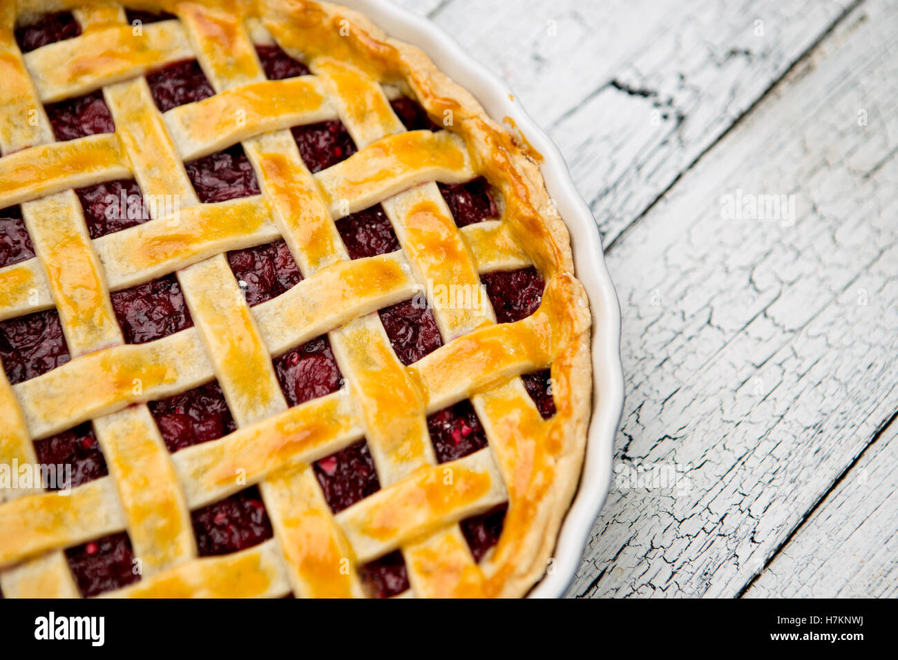 Overhead view cherry pie hi-res stock photography and images - Alamy