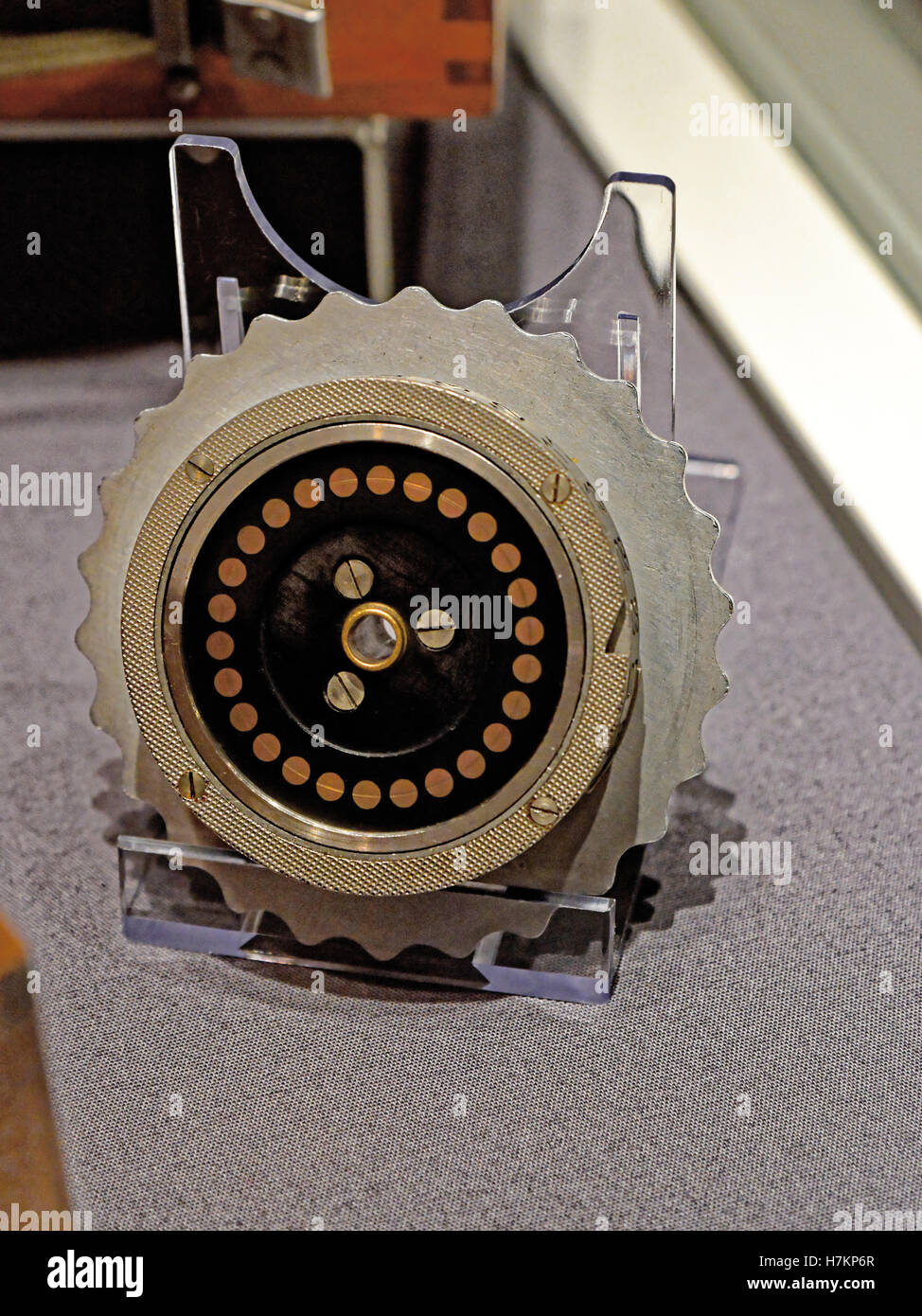 German WWII coding Enigma machine wheel Stock Photo - Alamy