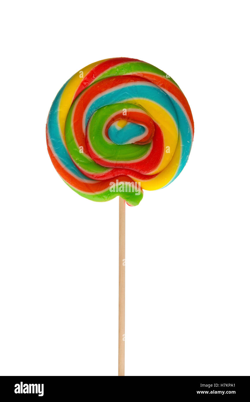 Striped Lollipop With White Background