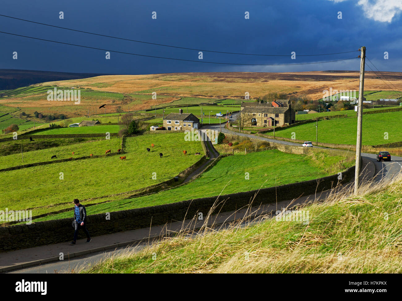 The Luddenden Valley, Calderdale, West Yorkshire, with approaching ...