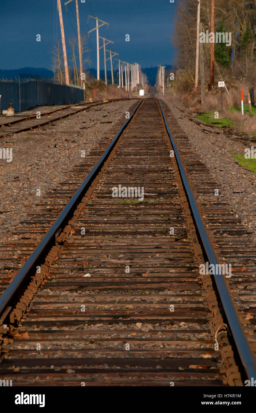 Railroad tracks, Donald, Marion County, Oregon Stock Photo - Alamy