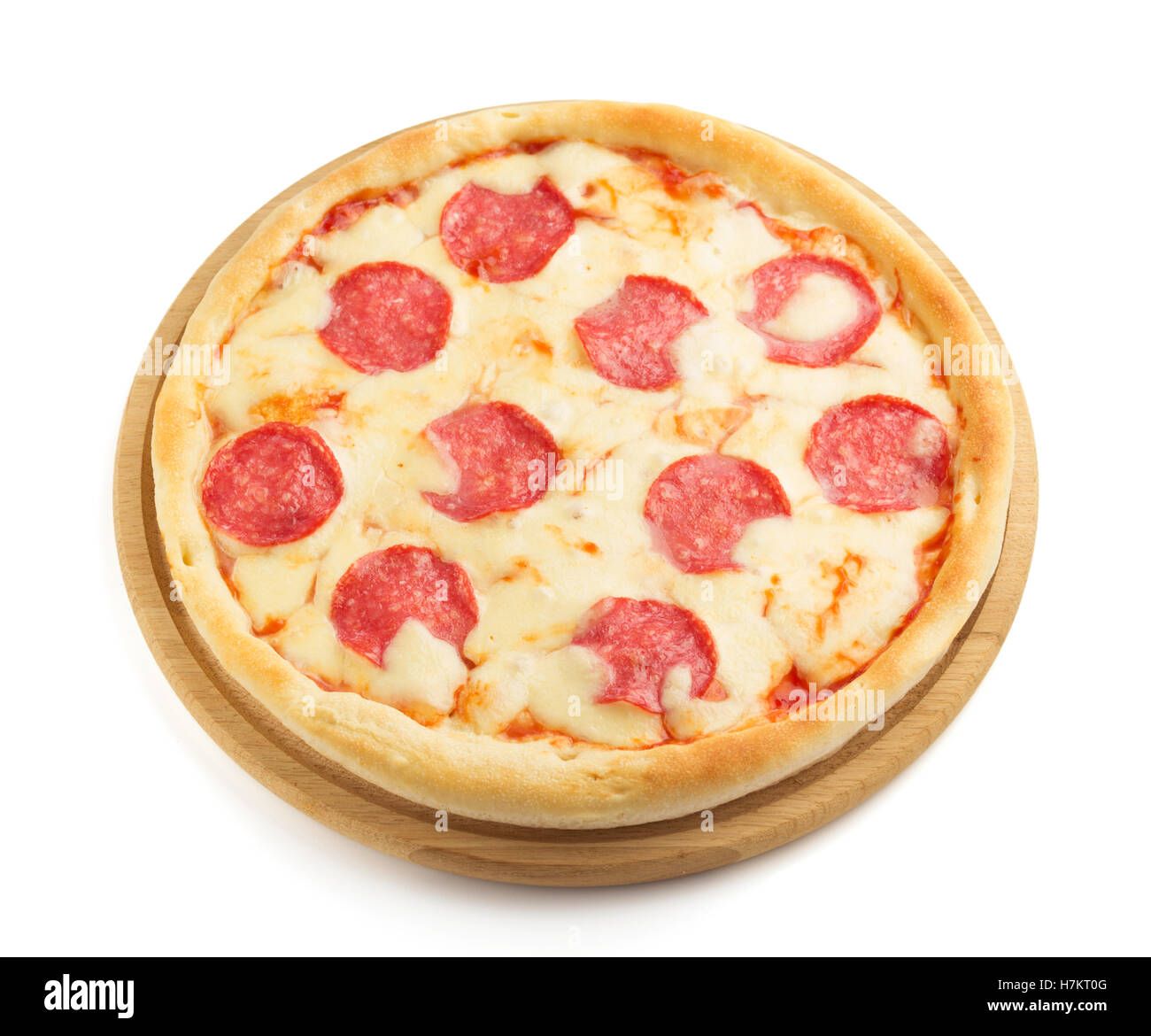 pepperoni pizza isolated on white background Stock Photo - Alamy
